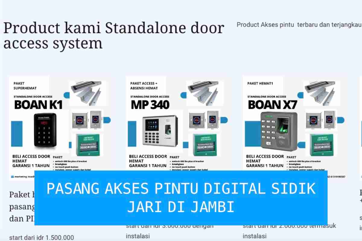 Pasang Pintu Digital Sidik Jari di Jambi Harga Terjangkau – Pasitive CCTV