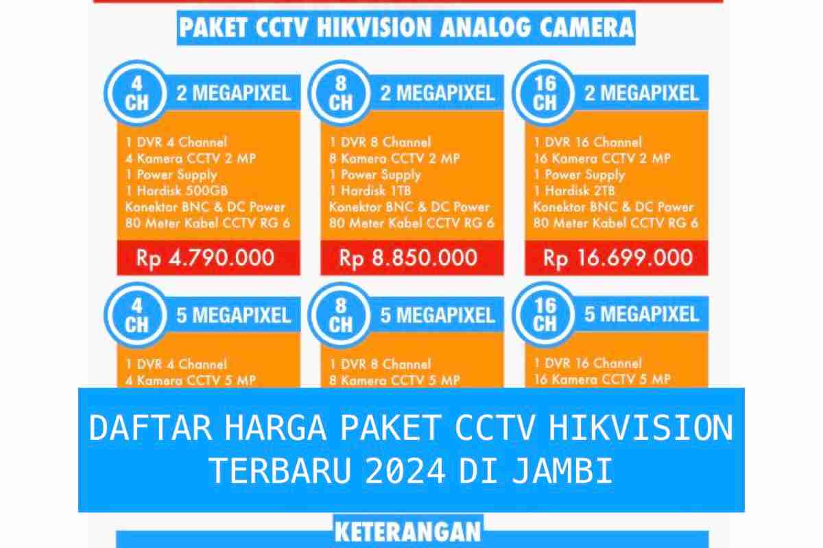Harga Jual Paket CCTV Hikvision di Jambi Terbaru 2024 – Pasitive CCTV