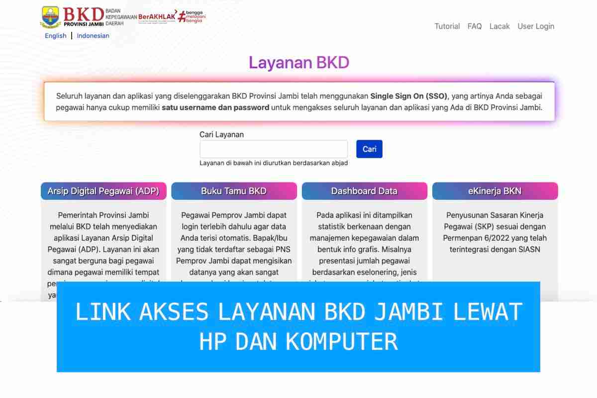 Link Layanan BKD Jambi, Dari Buku Tamu Sampai Pengajuan Ijin Cuti ...