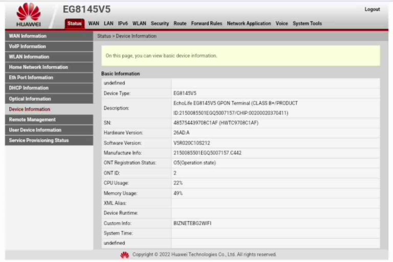 Password & Username Login Modem Biznet Huawei EG8145V5 [Update 2025 ...